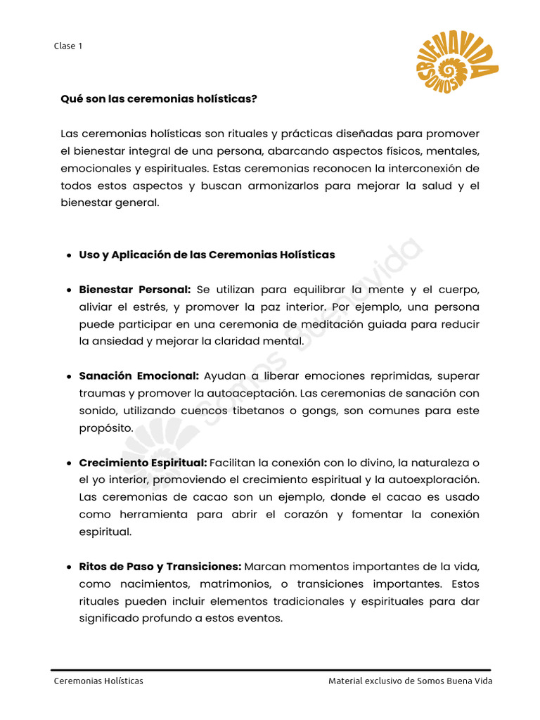 Ceremonias Holísticas Clase 1 | PDF | Meditación | zen