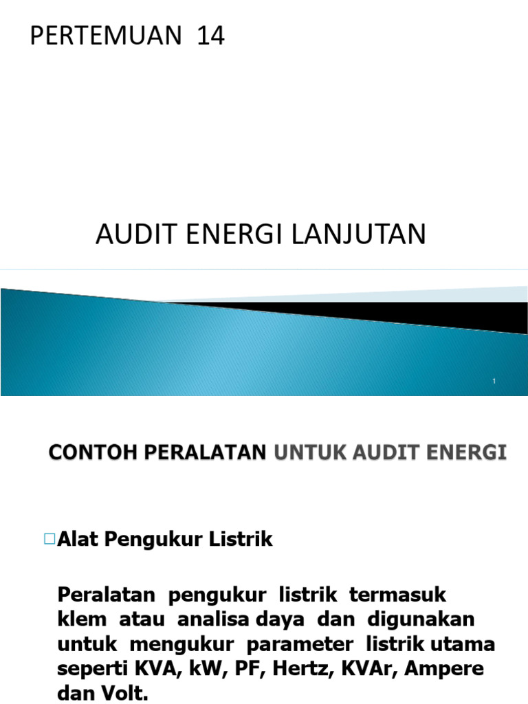 Materi 14. Audit Energi Lanjutan r1 | PDF