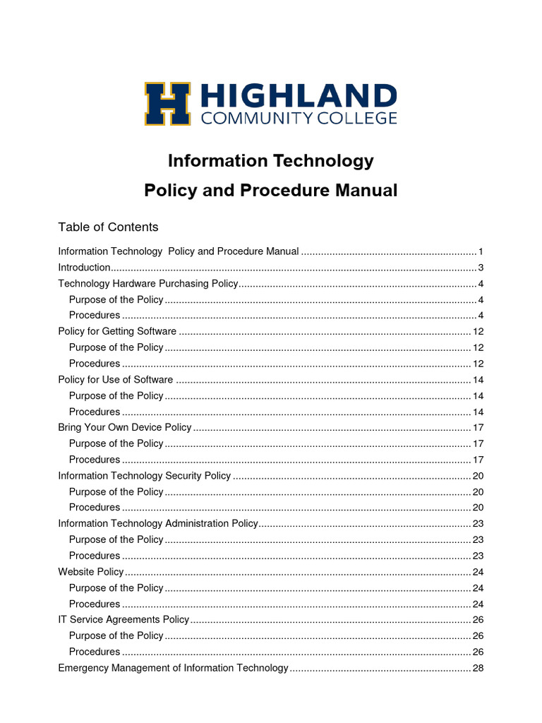 HCC IT Policy and Procedure Manual | PDF | Desktop Computer | Laptop