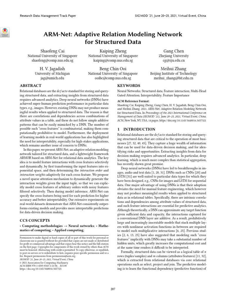 Cai 等 - 2021 - ARM-Net Adaptive Relation Modeling Network for St | PDF | Deep Learning ...