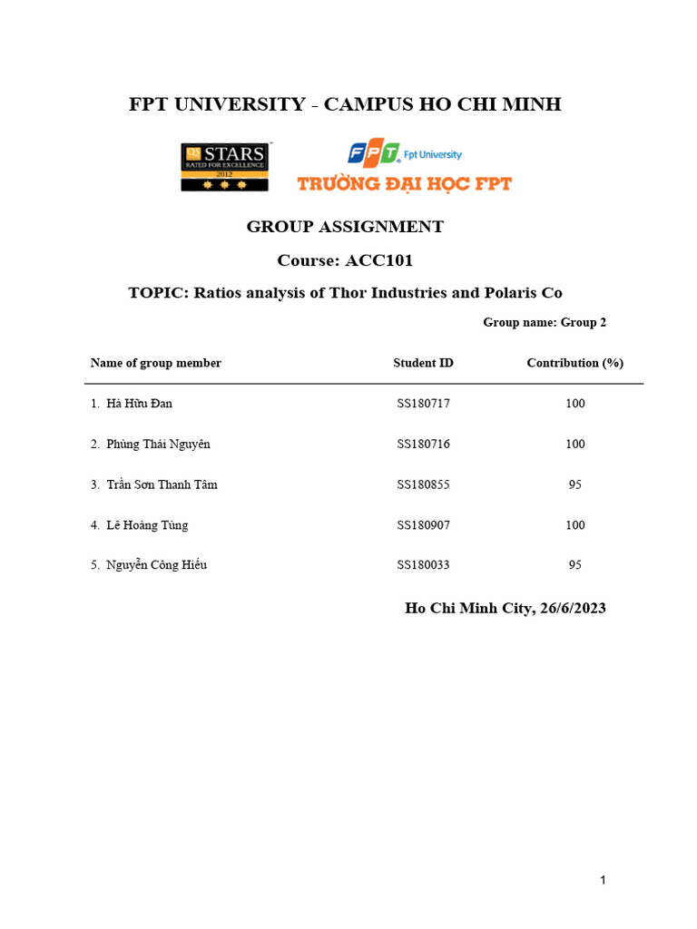ACC101 IB1905 Summer2024 Group Assignment Report | PDF | Investing ...