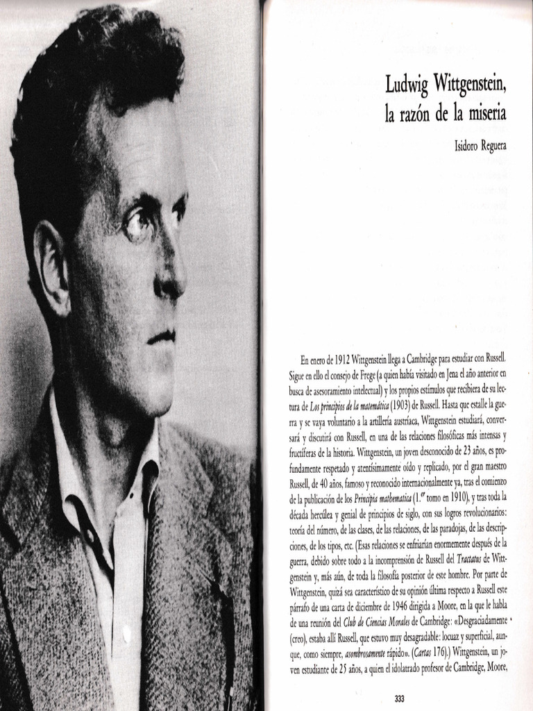 Ludwig Wittgenstein, La Raz6n de La Miseria | PDF | Bertrand Russell ...