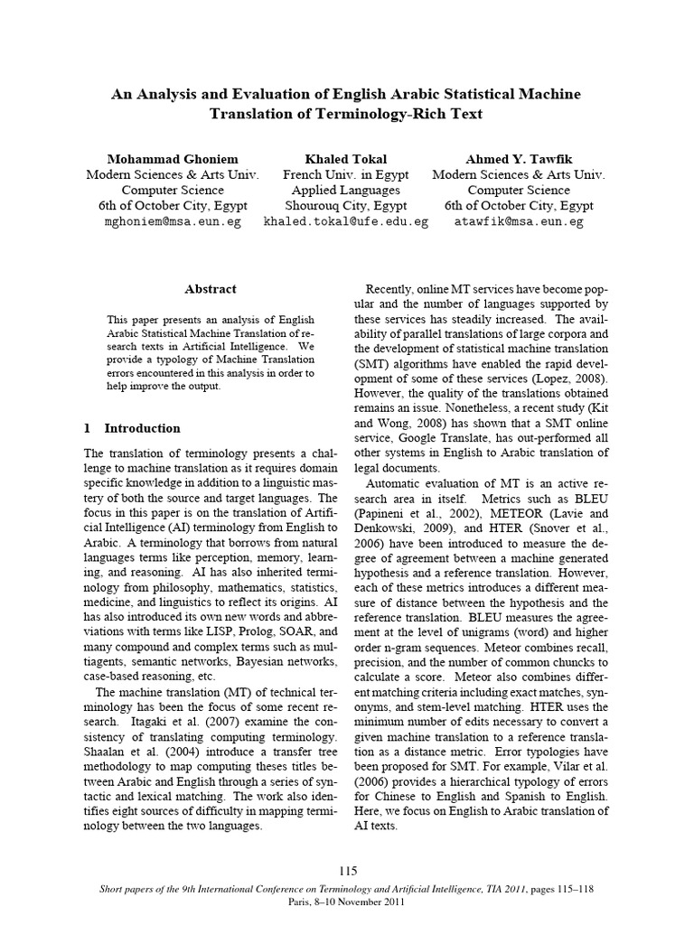 An Analysis and Evaluation of English Ar | PDF | Translations ...