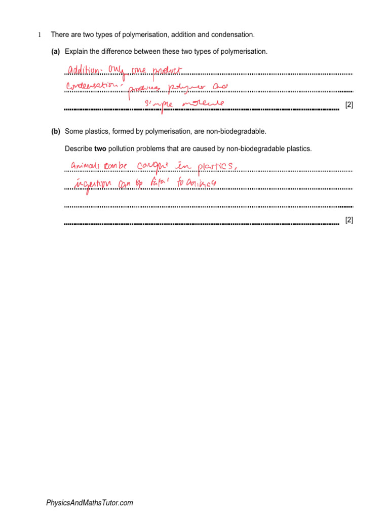 Polymers 1 QP | PDF | Polymerization | Polymers
