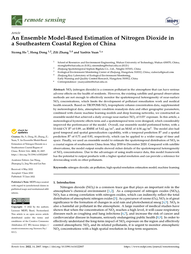 0005 An Ensemble Model-Based Estimation of Nitrogen Dio | PDF | Root ...