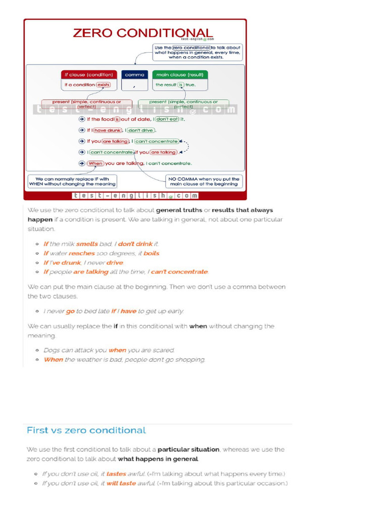 Zero, First Conditionals and Future Time Clauses | PDF