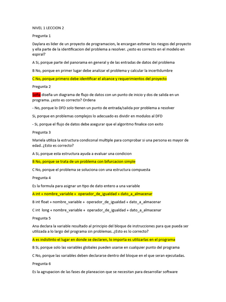Nivel 1 Leccion 2 | PDF | Lenguaje de programación | Algoritmos
