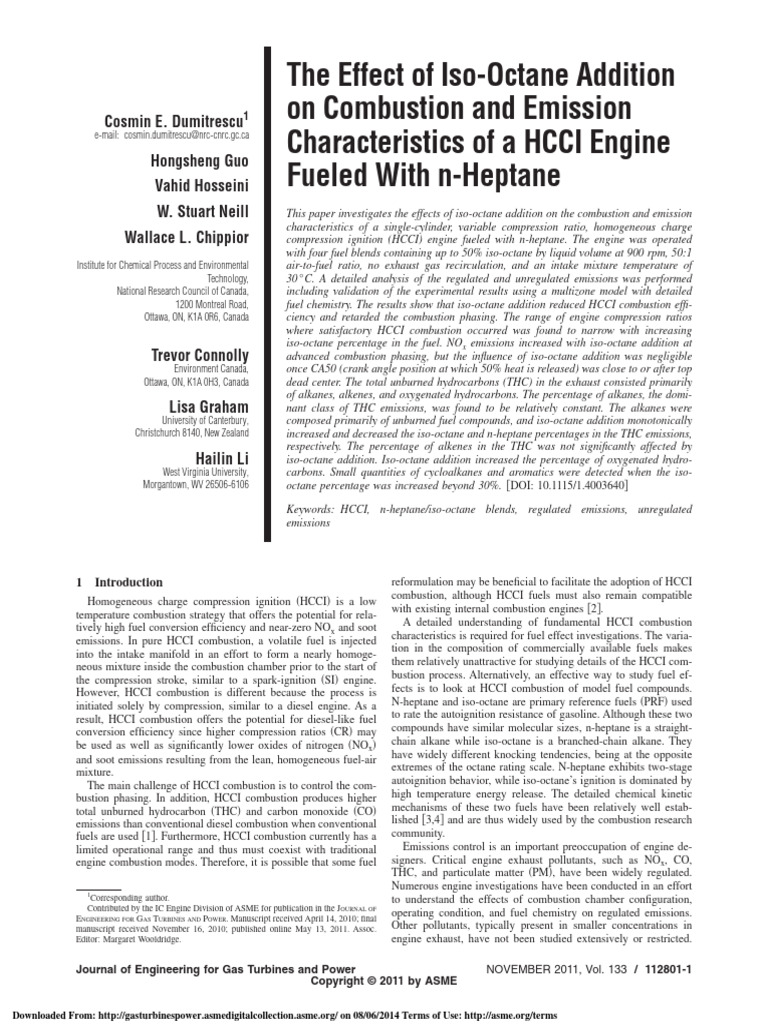 The Effect of Iso-Octane Addition On Combustion and Emission ...