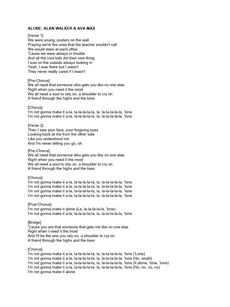 ALONE | PDF | Song Structure