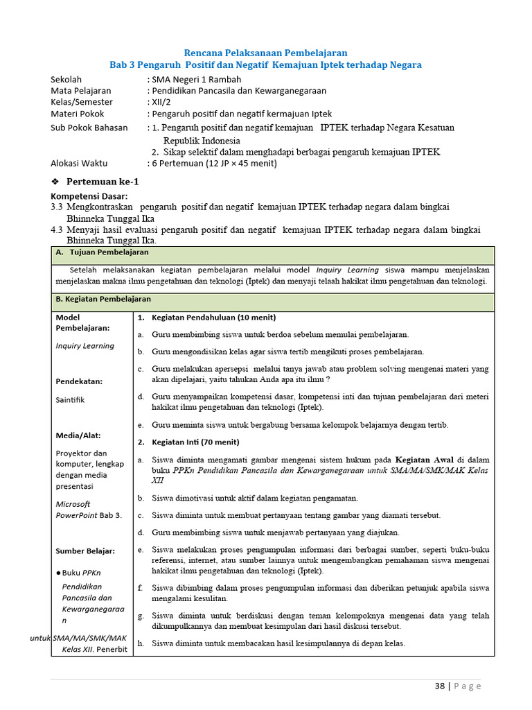 A. RPP Bab 3 | PDF | Komputer