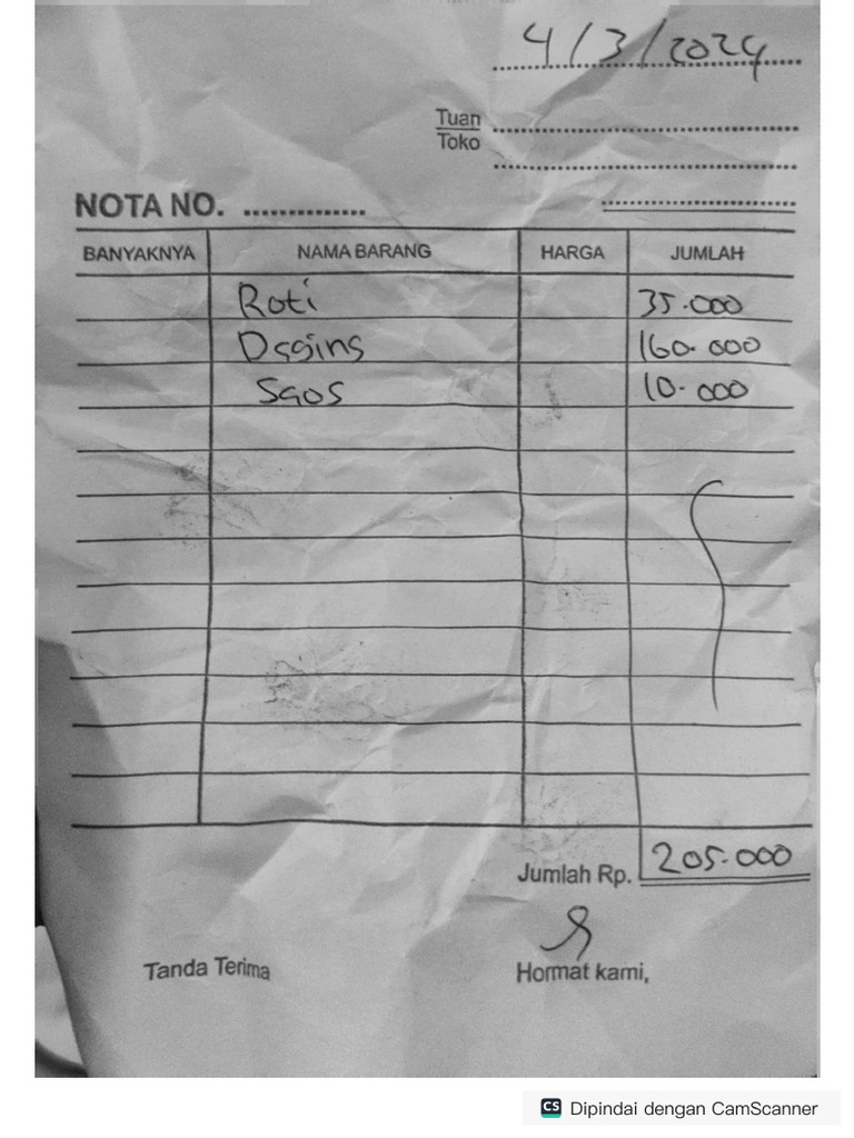 Nota Belanja | PDF