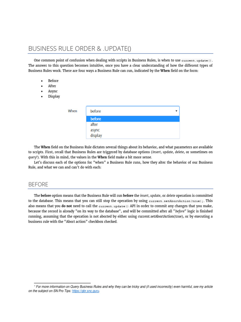 Business Rule Types, Order, and Update | PDF | Ajax (Programming ...