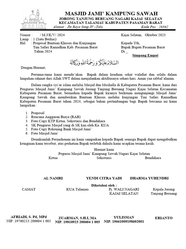 PROPOSAL MASJID JAMI 1 - Salin | PDF