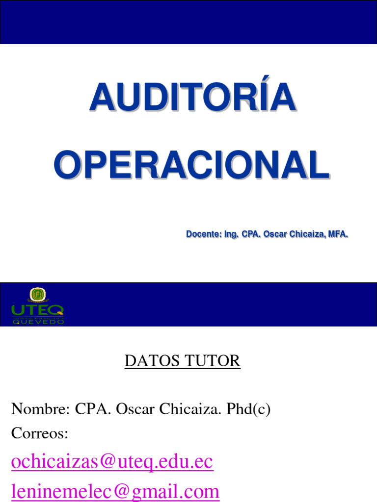 Auditoria Operacional | PDF | Auditoría | Contador