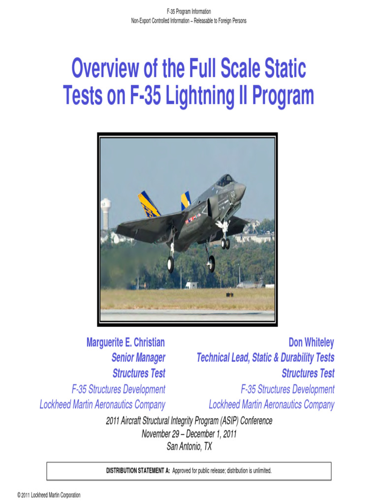 F-35 Full Scale Static Test Overview | PDF | Lockheed Martin F 35 ...