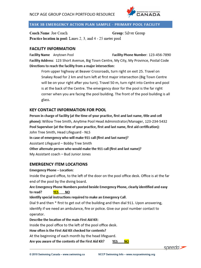 Eap Sample | PDF | Swimming | First Aid