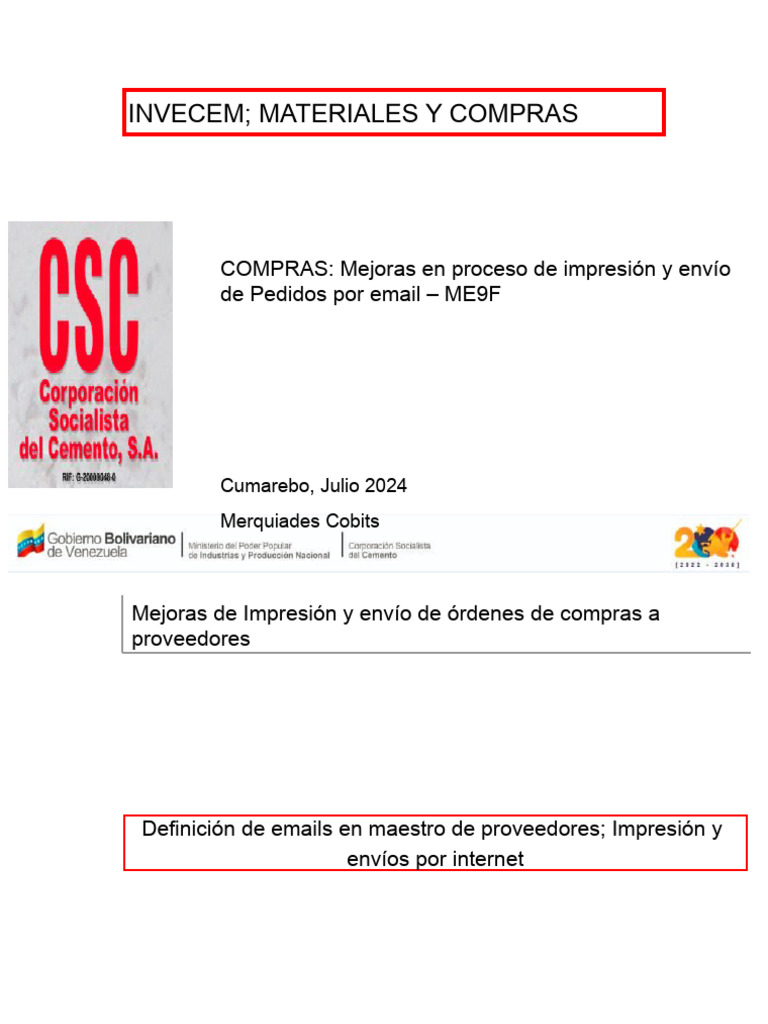 Mejora en Envío de Pedidos ME9F | PDF | Informática