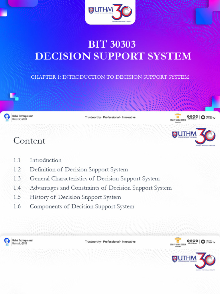 Chapter 1 Introductiontodecisionsupportsystem Pdf Decision Support System Databases