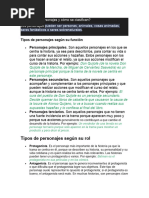 Tipos de Personajes (Con Ejemplos) | PDF | Don Quijote | Novelas