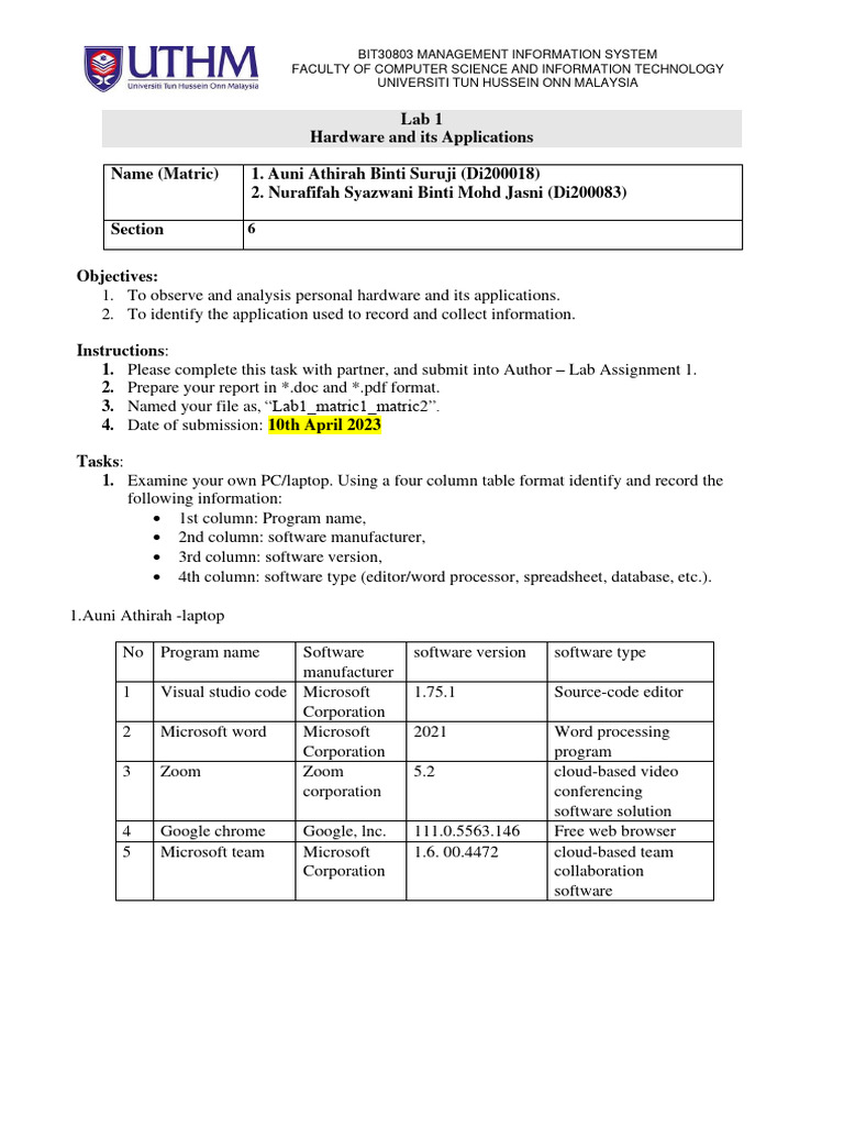 Lab1 DI200018 DI200083 | PDF | Application Software | Software