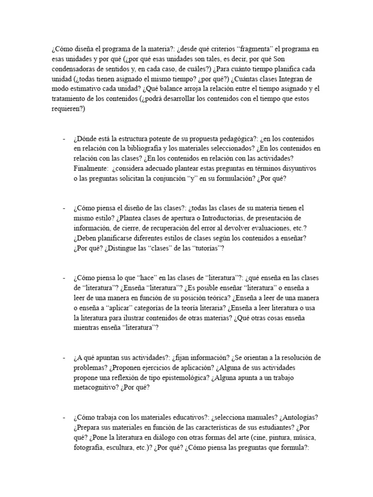 Preguntas Gerbaudo | PDF | Evaluación | Enseñando