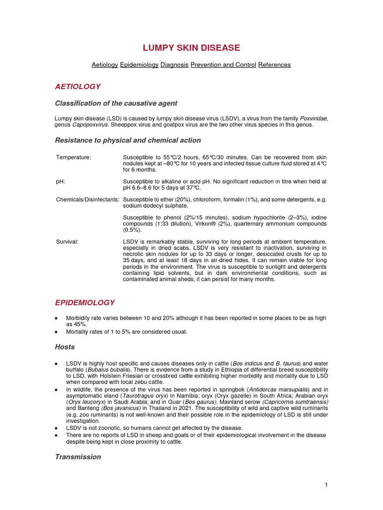 Lumpy Skin Disease Final v1 1forpublication | PDF | Virus | Polymerase ...