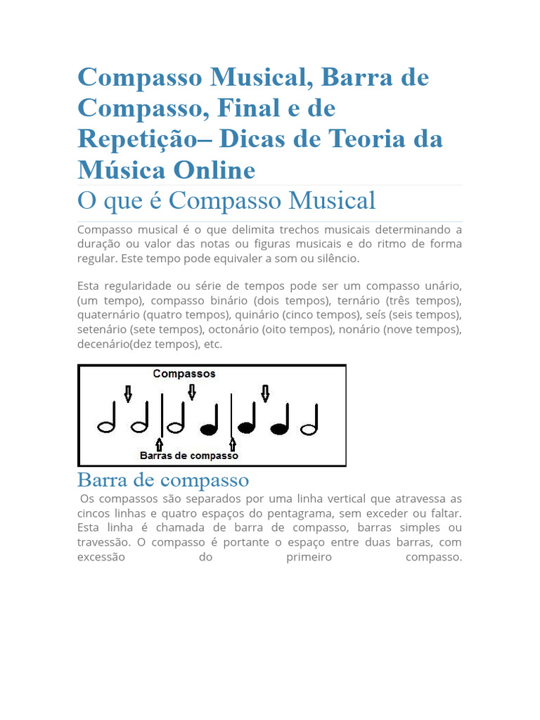 Guia de Compassos Musicais | PDF | Formas musicais | Ritmo e métrica