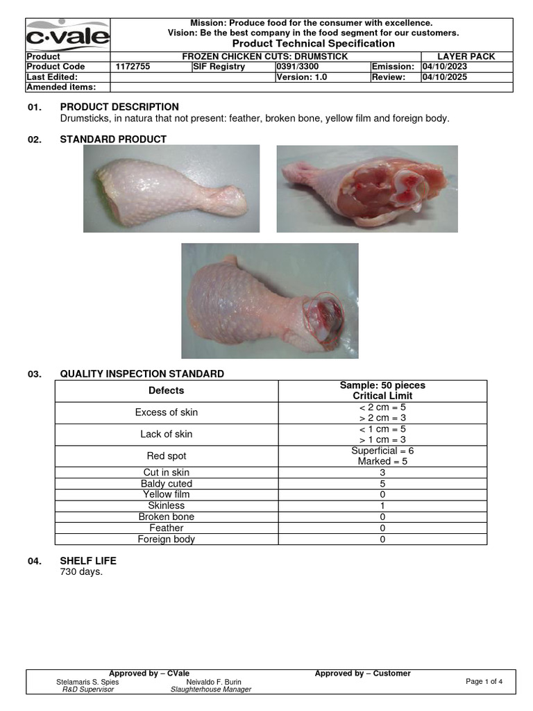 FROZEN CHICKEN CUTS DRUMSTICK - v01 | PDF | Packaging And Labeling ...