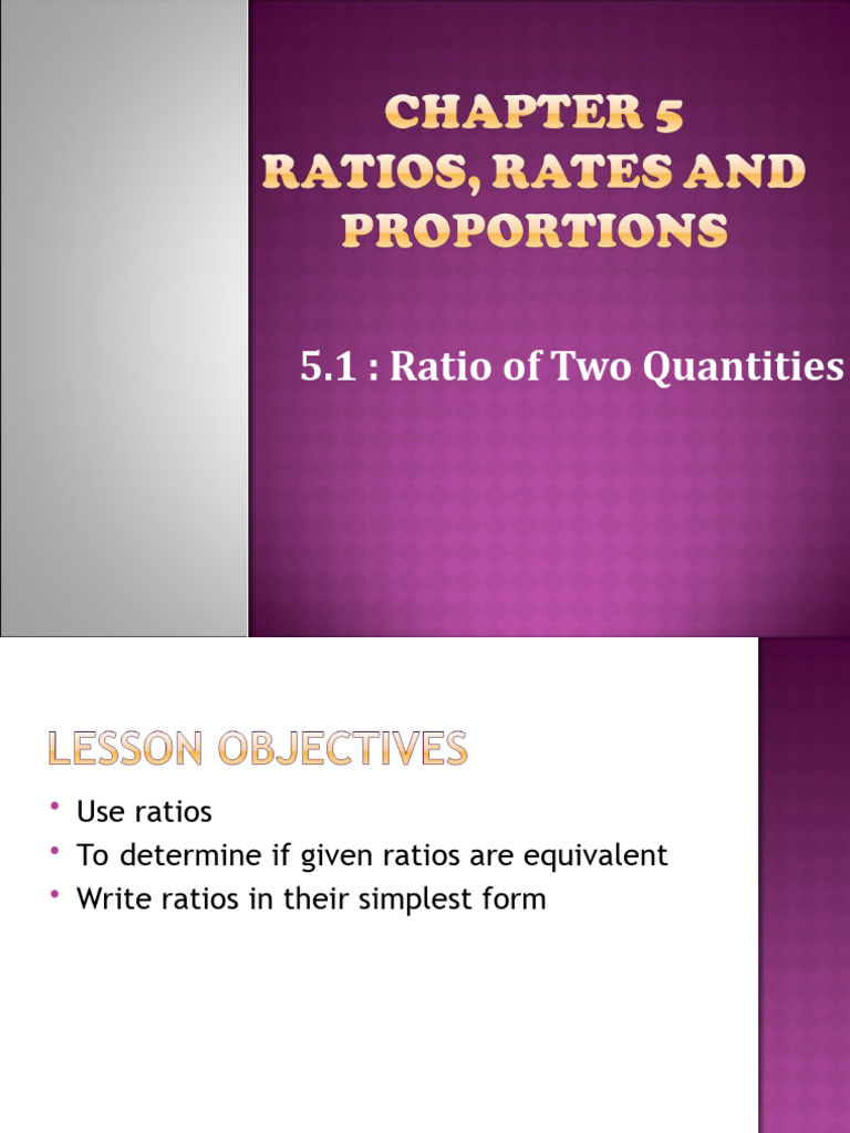 5 Ratios, Rates and Proportions (Full) | PDF | Ratio | Mathematics