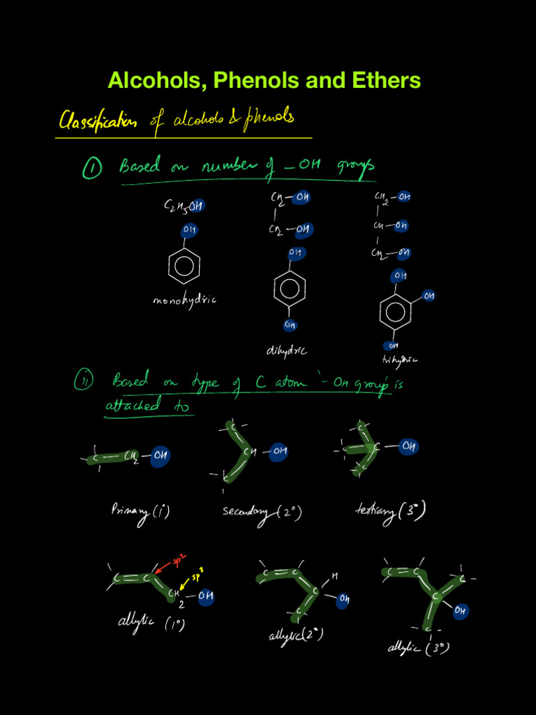 Alcohols, Phenols and Ethers | PDF | Ester | Aldehyde