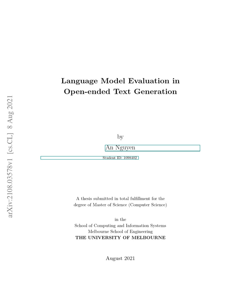 Language Model Evaluation in Open-Ended Text Gener | PDF | Machine ...