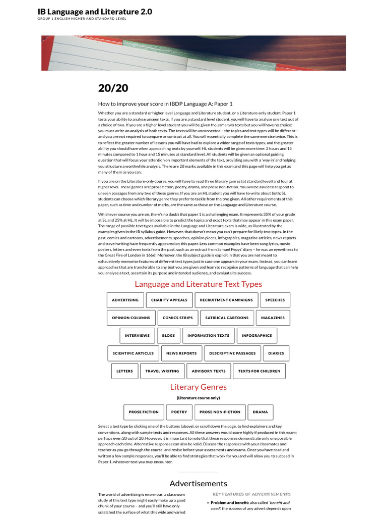 20 - 20 - IB Language and Literature 2.0 | PDF | Advertising | Comics
