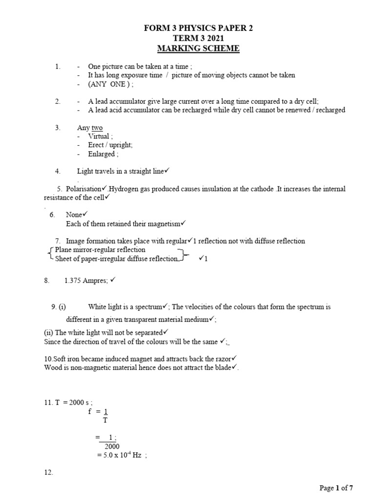 Physics Pp2 Ms f3 2021 Term 3 | PDF | Capacitance | Materials Science