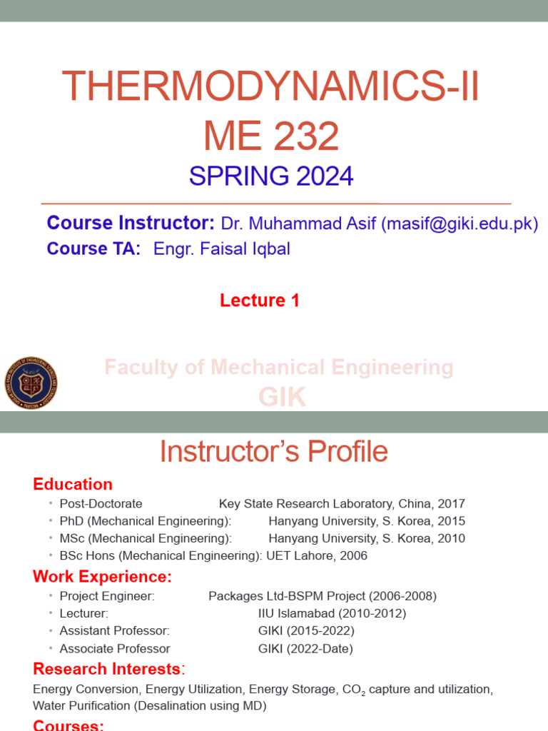 Lecture 1 - Thermo II | PDF | Entropy | Physical Sciences