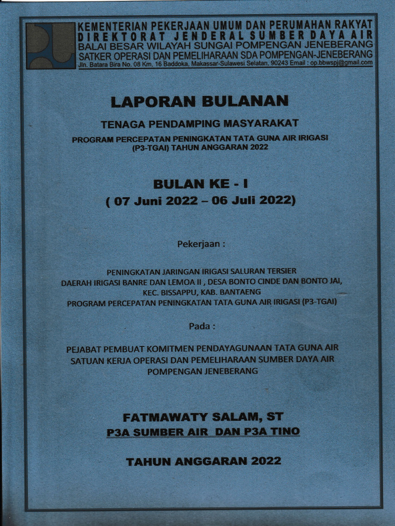 Laporan TPM Bulan I - Fatmawaty Salam-1 | PDF