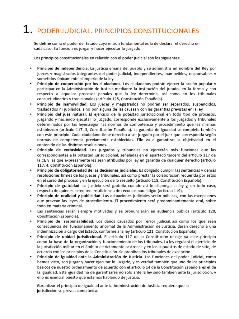 Resumen Tema 4 El Poder Judicial | PDF | Jurisdicción | Judicaturas