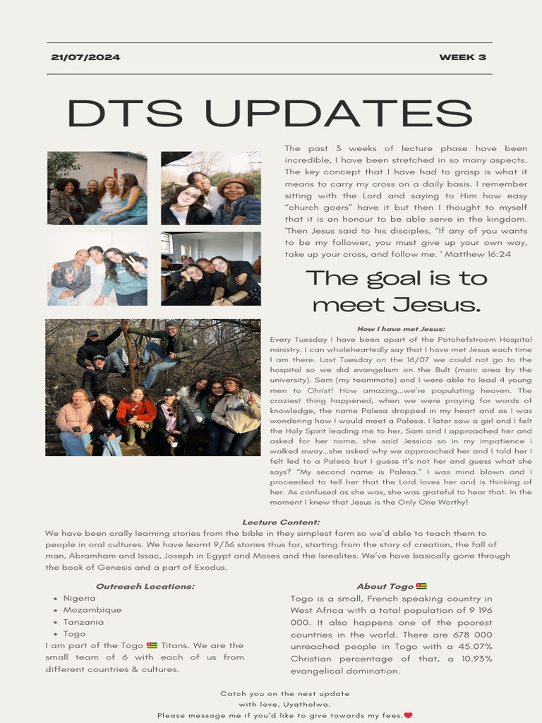 DTS week 3 Update. | PDF | Jesus | Religious Belief And Doctrine