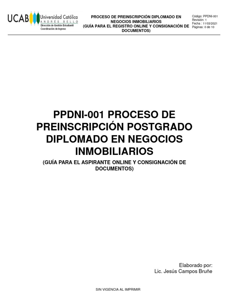 Instructivo Diplomado PREANI | PDF | Documento de identidad
