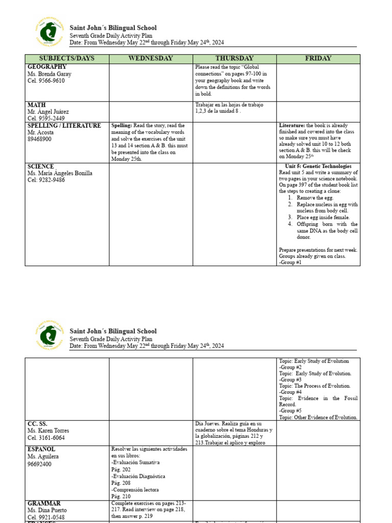 7th - Daily Activity Plan | PDF | Genetics | Life Sciences