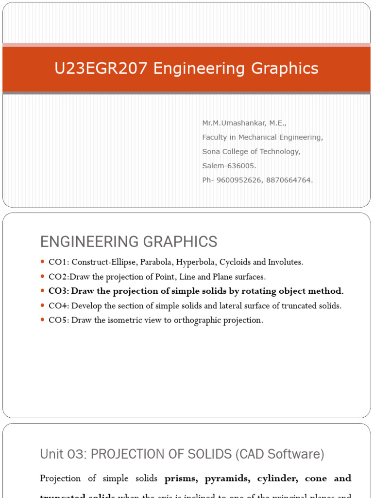 EG 3rd Unit - Projection of Solids | PDF | Linear Programming | Geometry