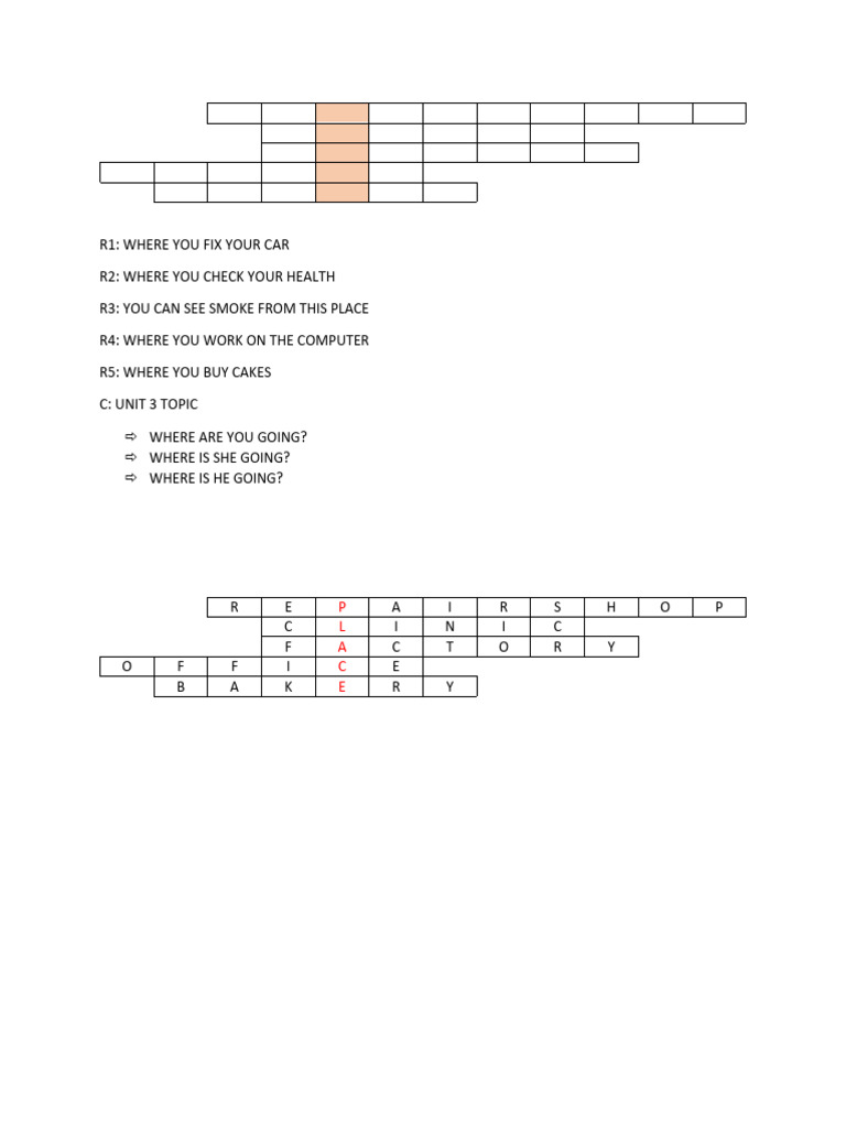 Present Continuous Crossword | PDF
