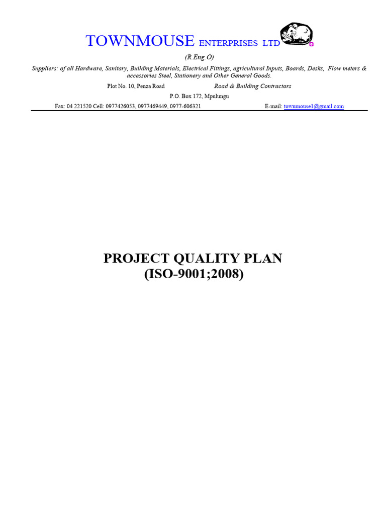 Project Quality Plan | PDF | Quality Assurance | Quality Management System