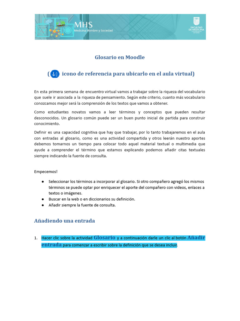 Salinas L (2022) Tutorial el Glosario en Moodle.docx | PDF