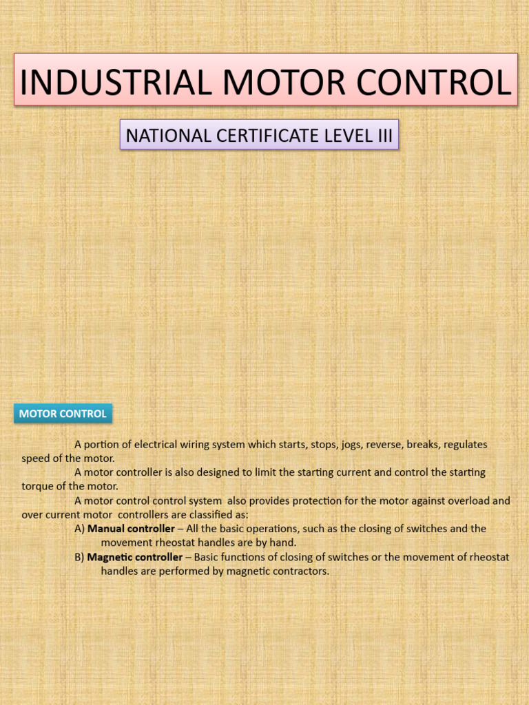 Industrial Motor Control | PDF | Relay | Electric Motor