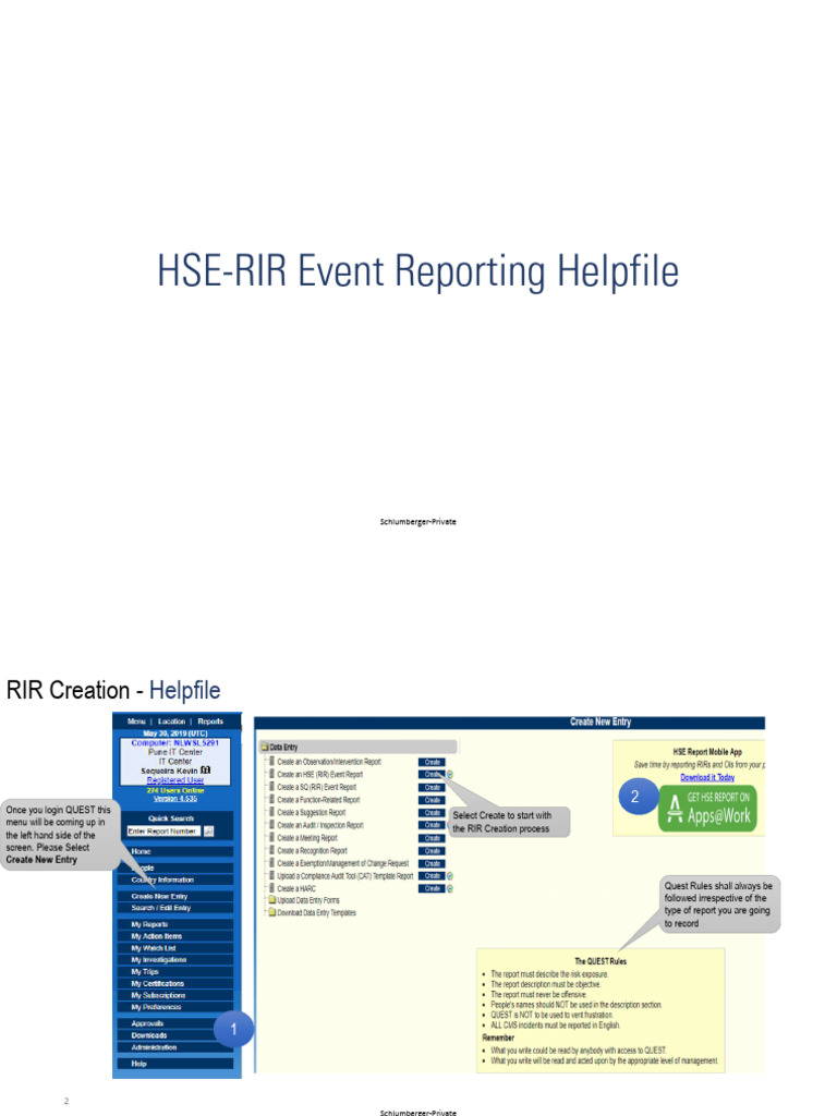 HSE RIR Reporting - Helpfile | PDF | Risk