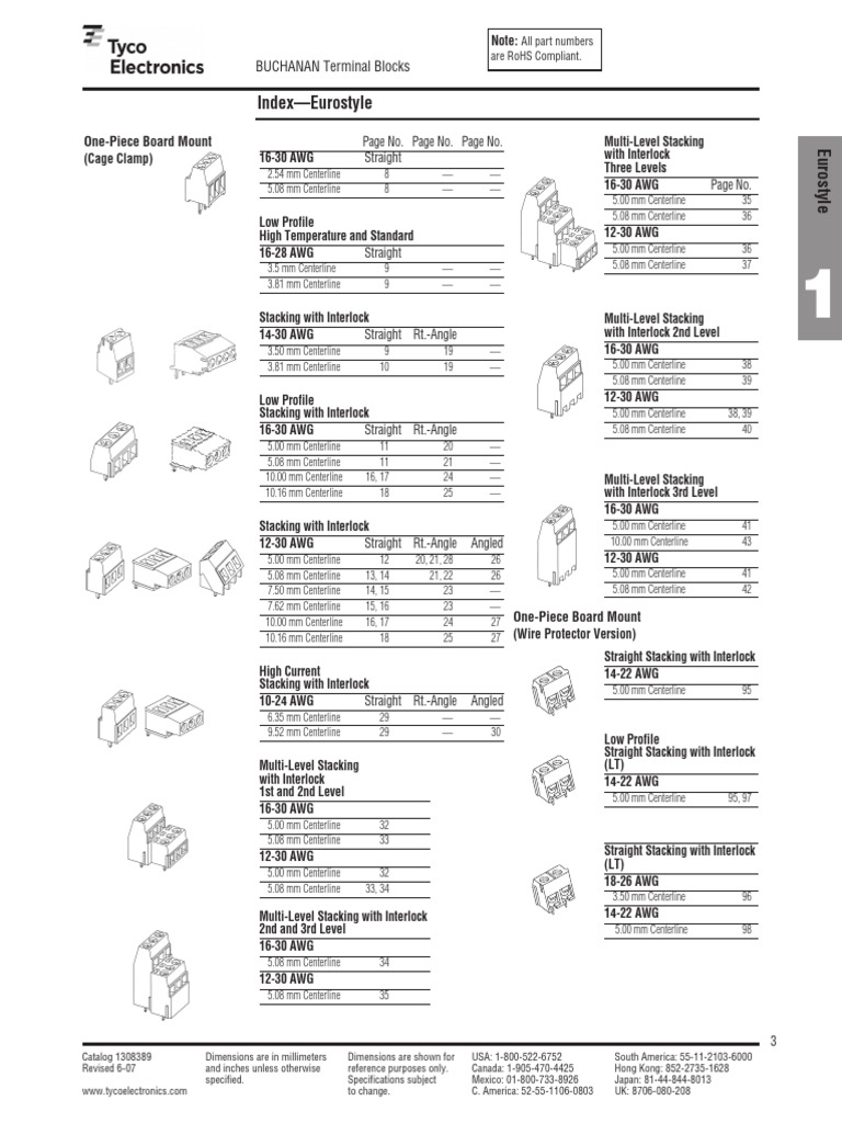Eng CS 1308389 Eurostyle Terminal Blocks 0607 | PDF | Electrical ...