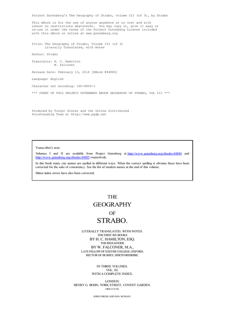 The Geography of Strabo Vol III Translated by H C Hamilton - PDF Room ...
