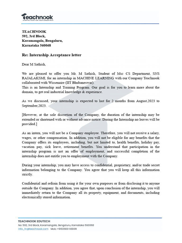 Iit BBSR Certifications Allotment Letter M Sathish | PDF | Employment ...