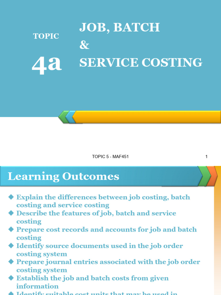 Job, Batch & Service Costing Guide | PDF | Cost | Cost Of Goods Sold