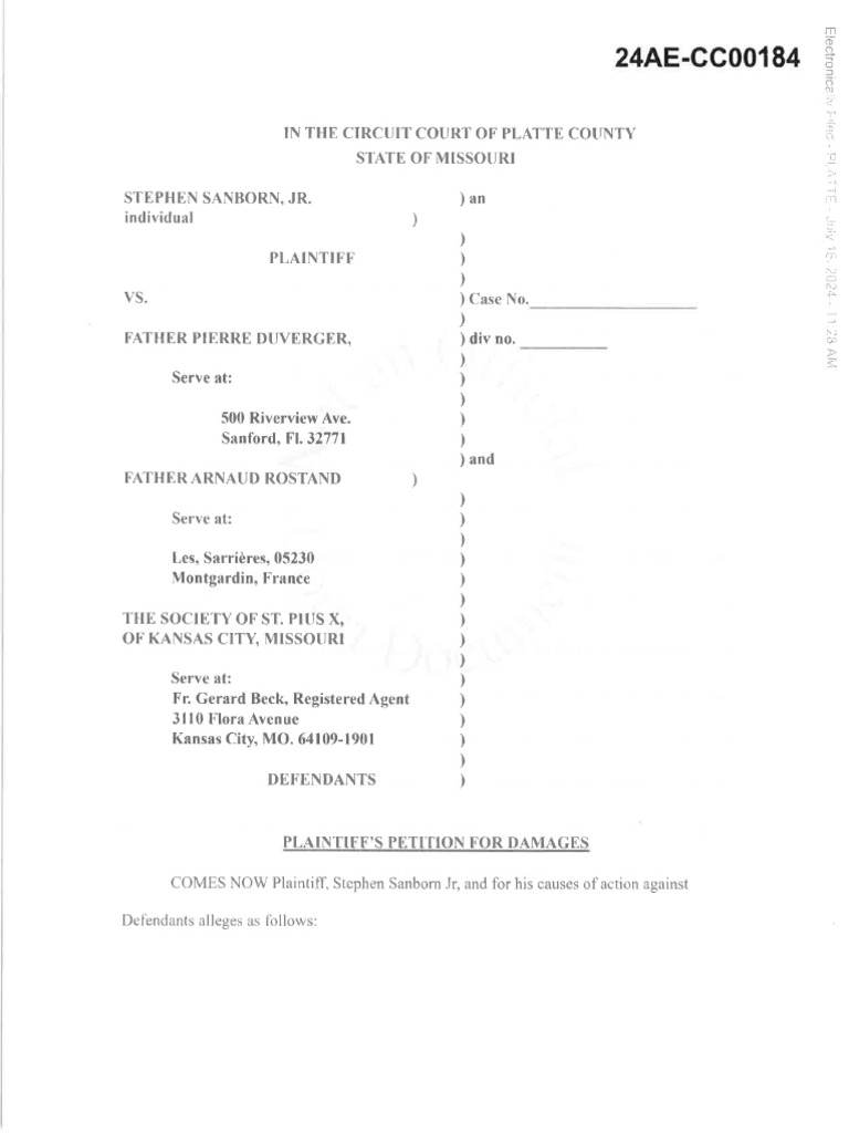 Sanborn v. SSPX | PDF
